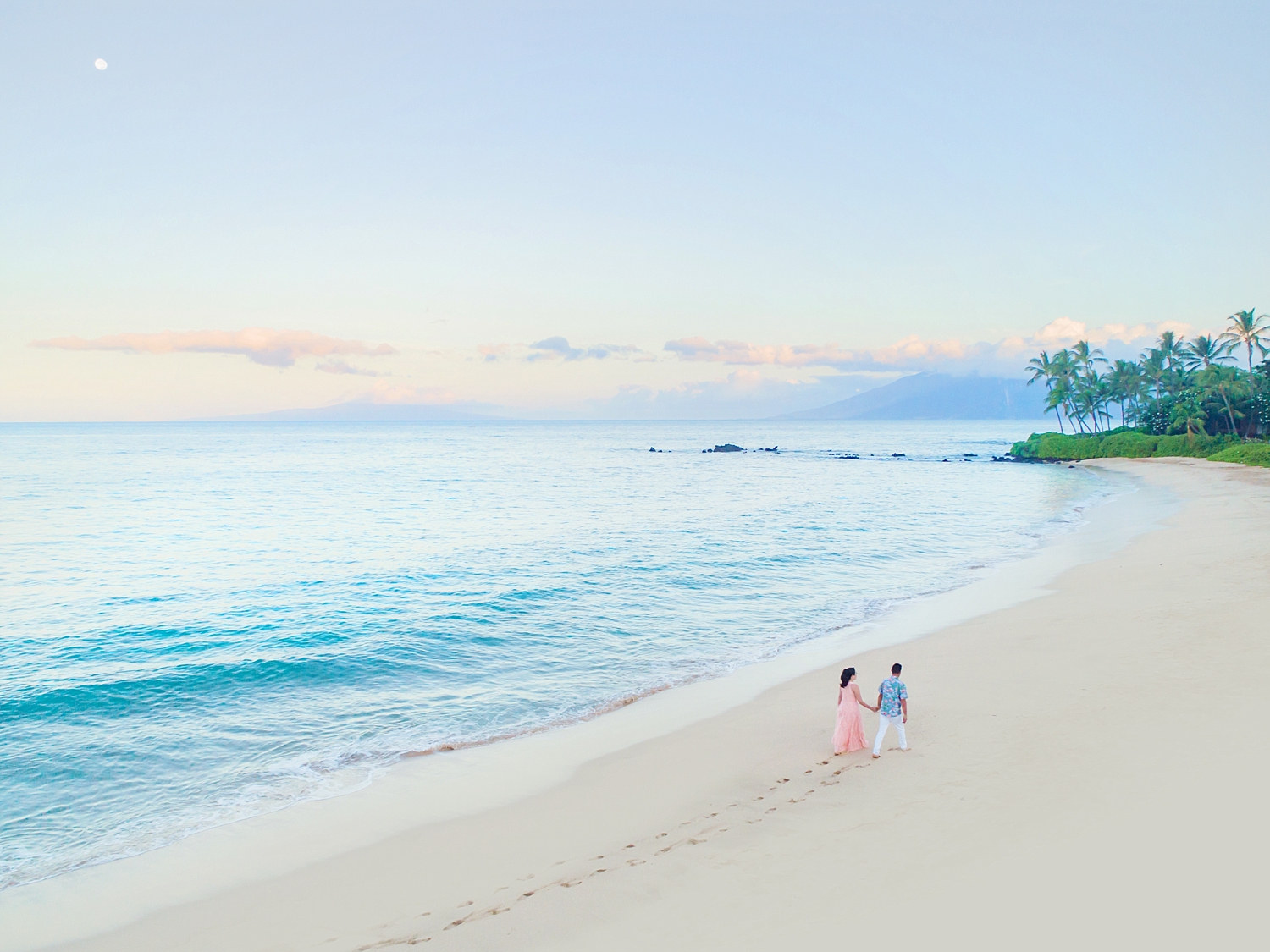 Sunrise drone portraits on Maui - Beach, ocean and drone portrait session