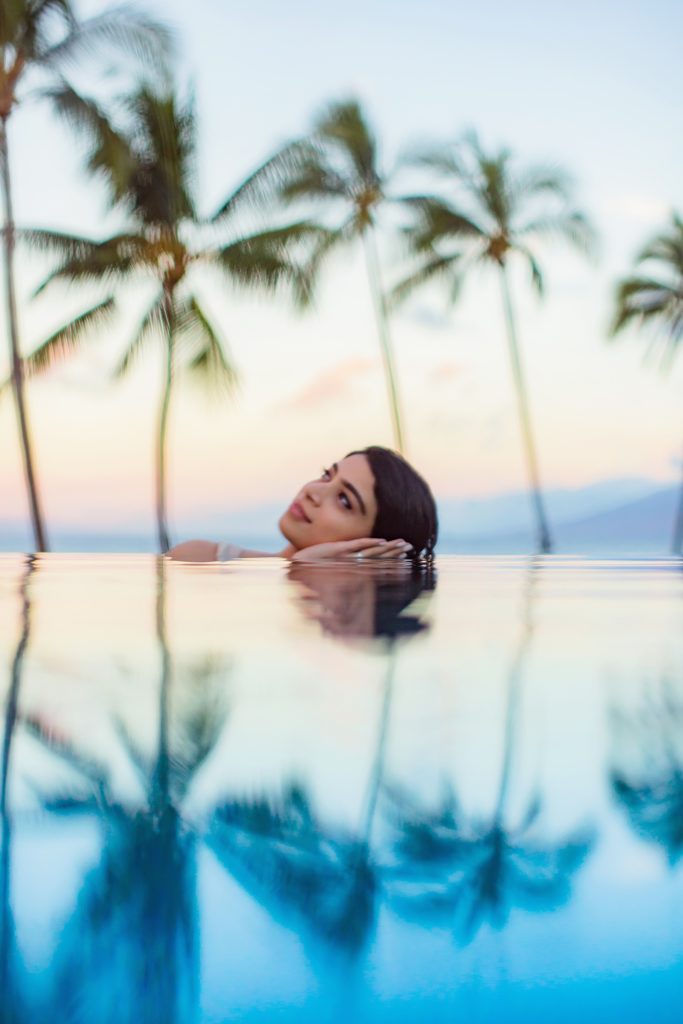 Sunrise at the infinity pool and sunset at the beach - Love + Water