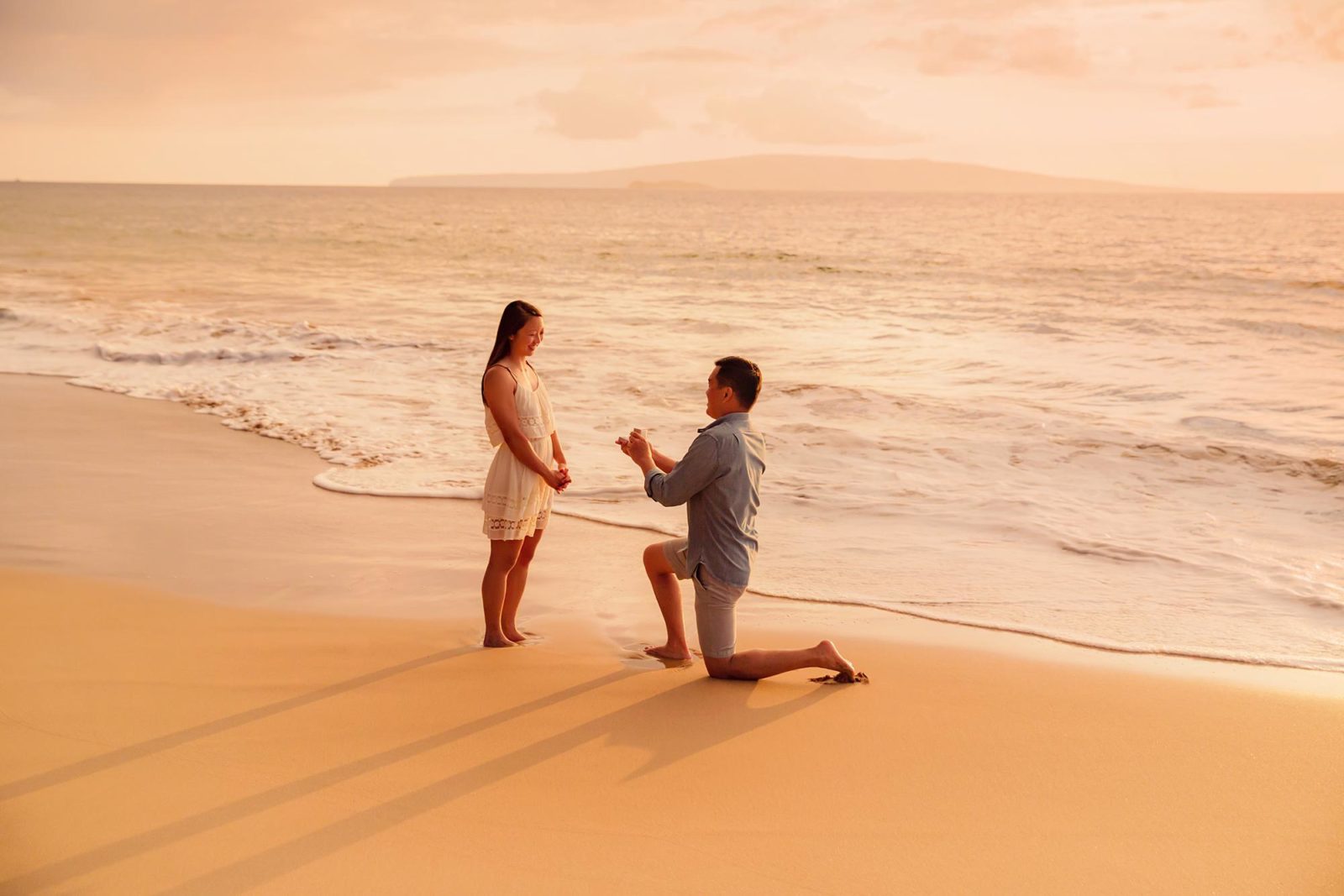 Maui Sunset Proposal Portraits - A gorgeous, still and cloudy afternoon