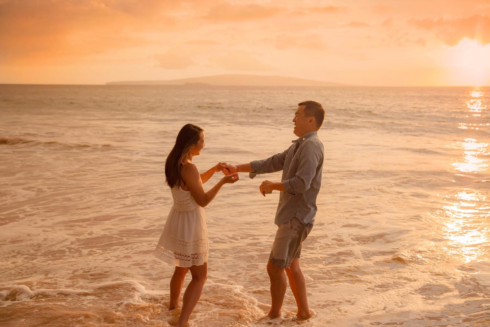 Maui Sunset Proposal Portraits - A gorgeous, still and cloudy afternoon